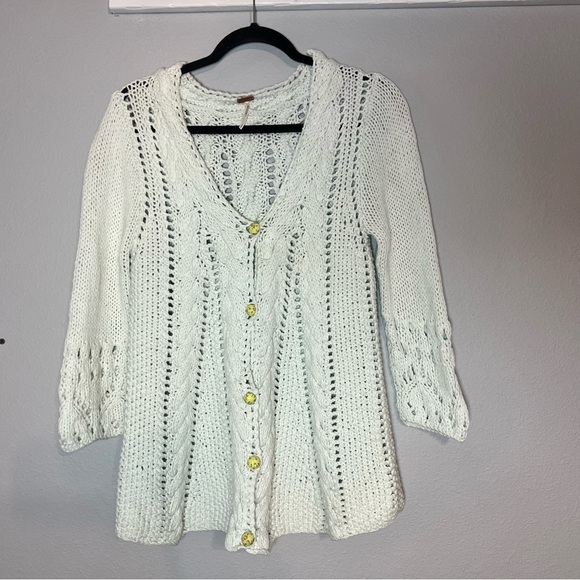 Free People | Sweaters | Free People Light Mint Green Open Knit ...